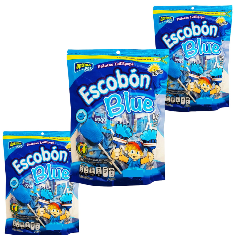 Paquete 4 Paletas Escobon Azul 40 piezas c/u