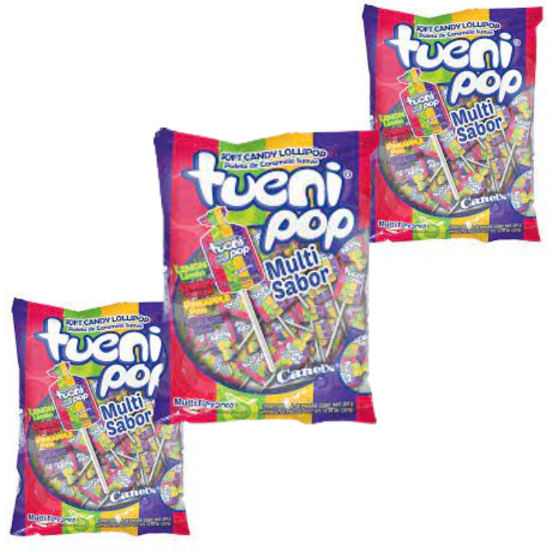 Paquete 4 Paleta Trueni pop Multisabor 40 piezas c/u