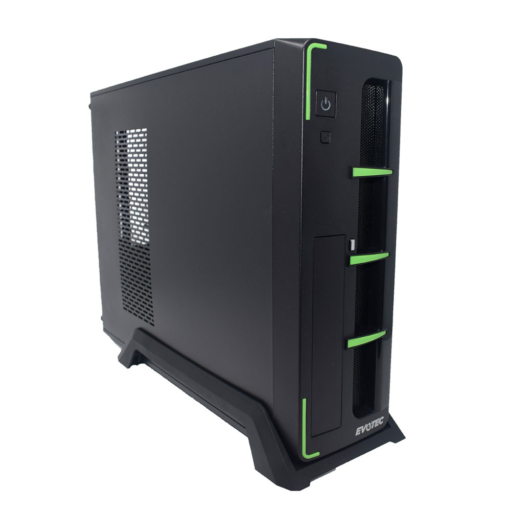 Gabinete Evotec EV-1010, Midi-Tower, Mini-ATX, USB 2.0, con Fuente 600W, Negro