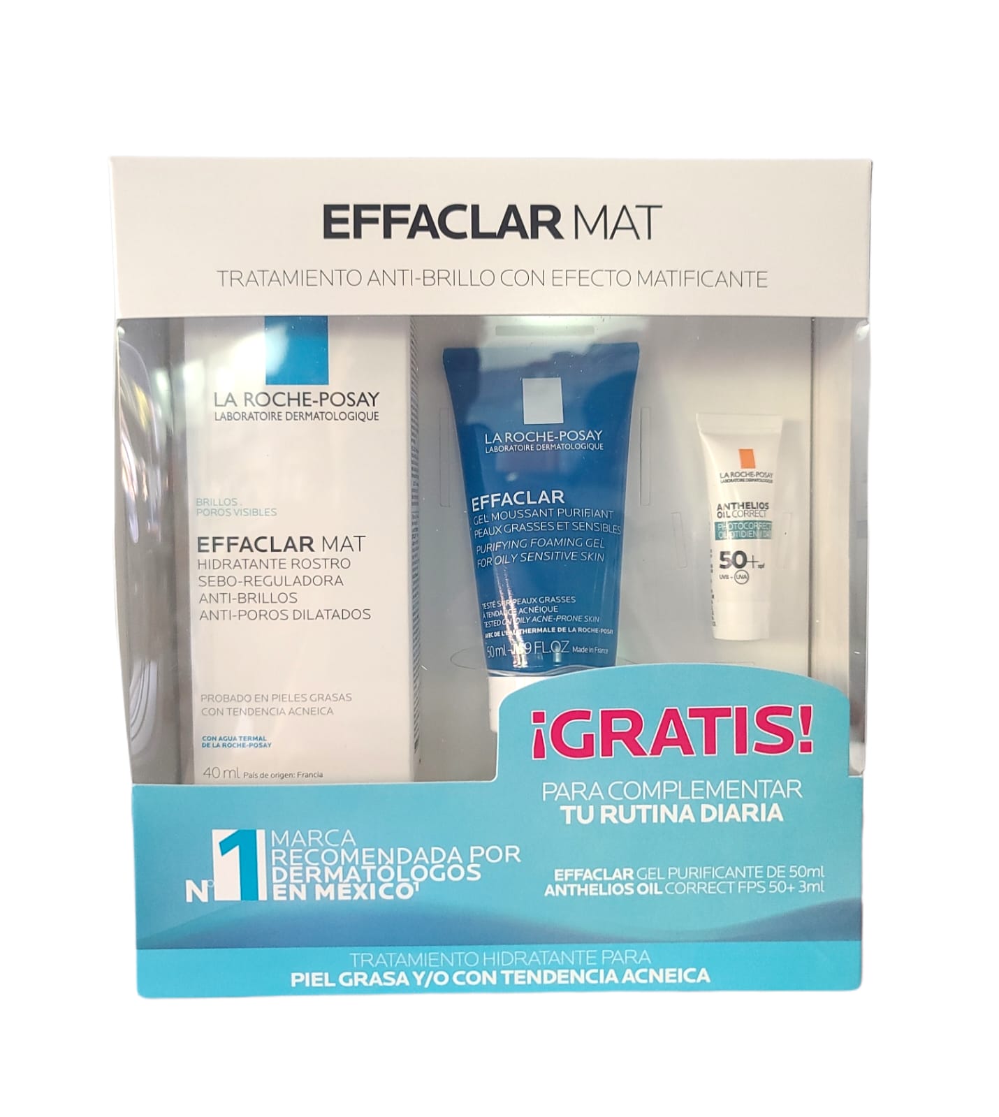 Kit Effaclar Mat + Gel limpieza 50ml + Muestra