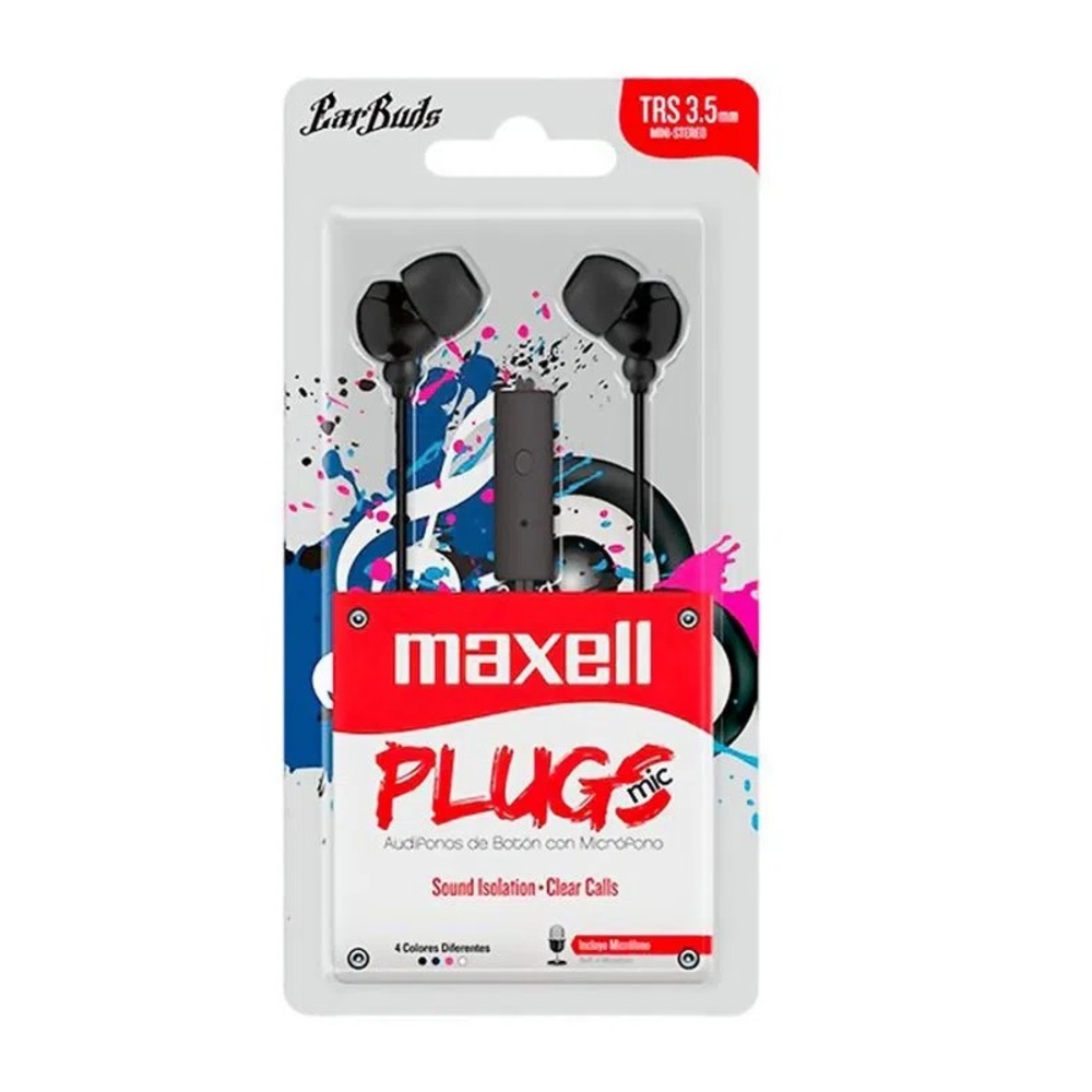 Audifonos Maxell / Plugs Con Micrófono / Alambrico / 3.5mm / 347364 ...