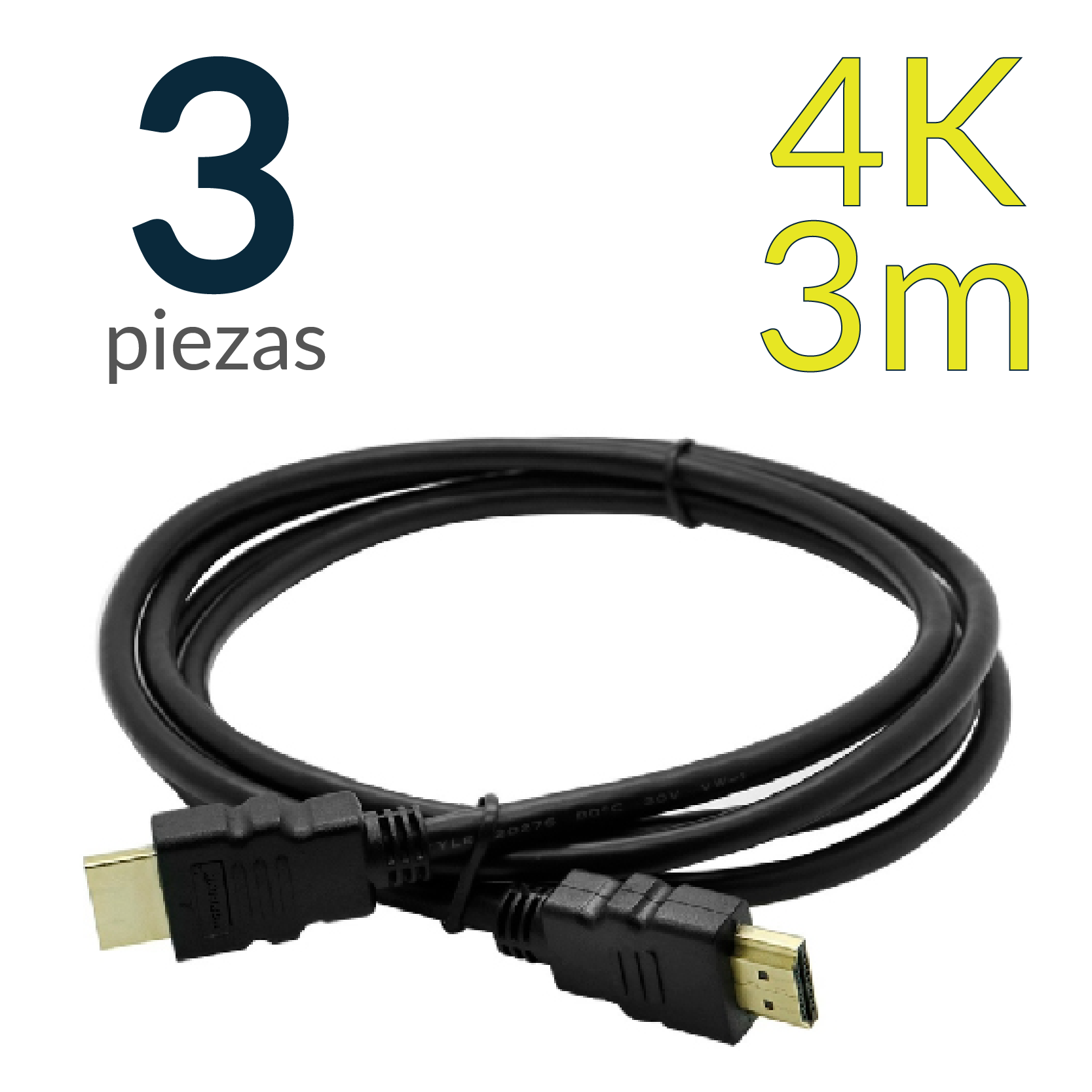 Paquete de 3 Cables HDMI de 3 metros soporte 4K