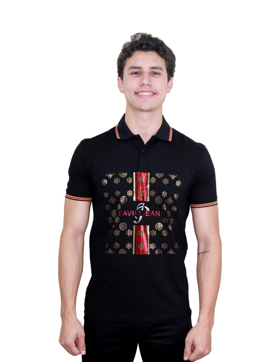 Playera Polo Para Hombre Marca Pavini P-1998-BLACK