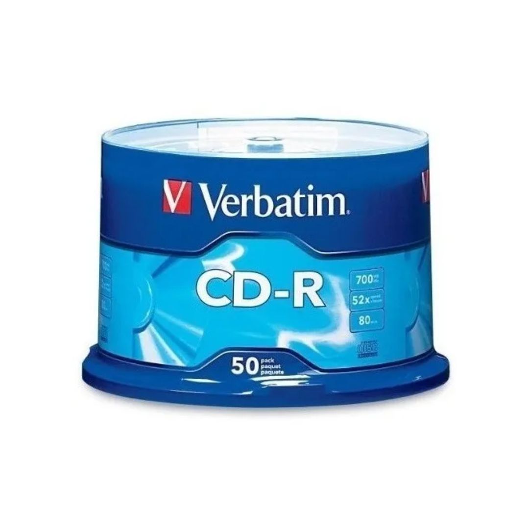 Paquete Cd-r Verbatim 80min/700mb - Con 50 Piezas