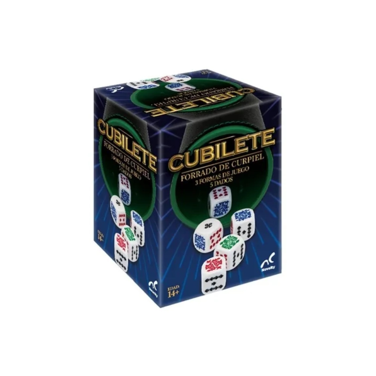 Cubilete con 5 dados, Novelty