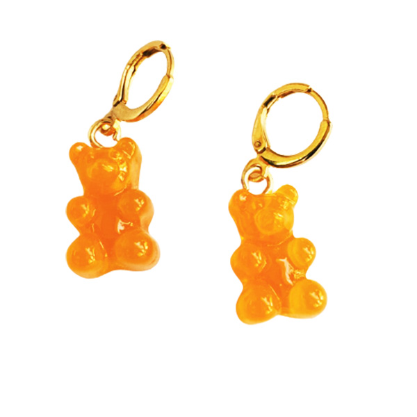 Aretes Naranja Panditas Gummy Bear Gummies Regalo Mujer Ositos de Goma