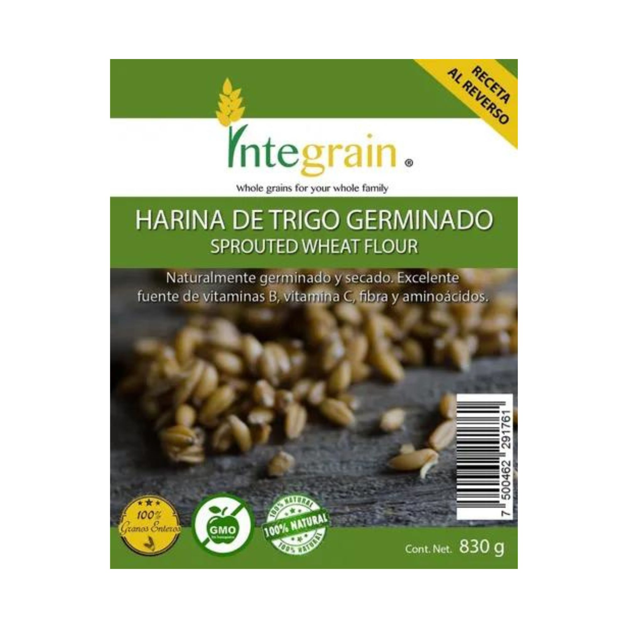 Harina De Trigo Germinado 830g Integrain