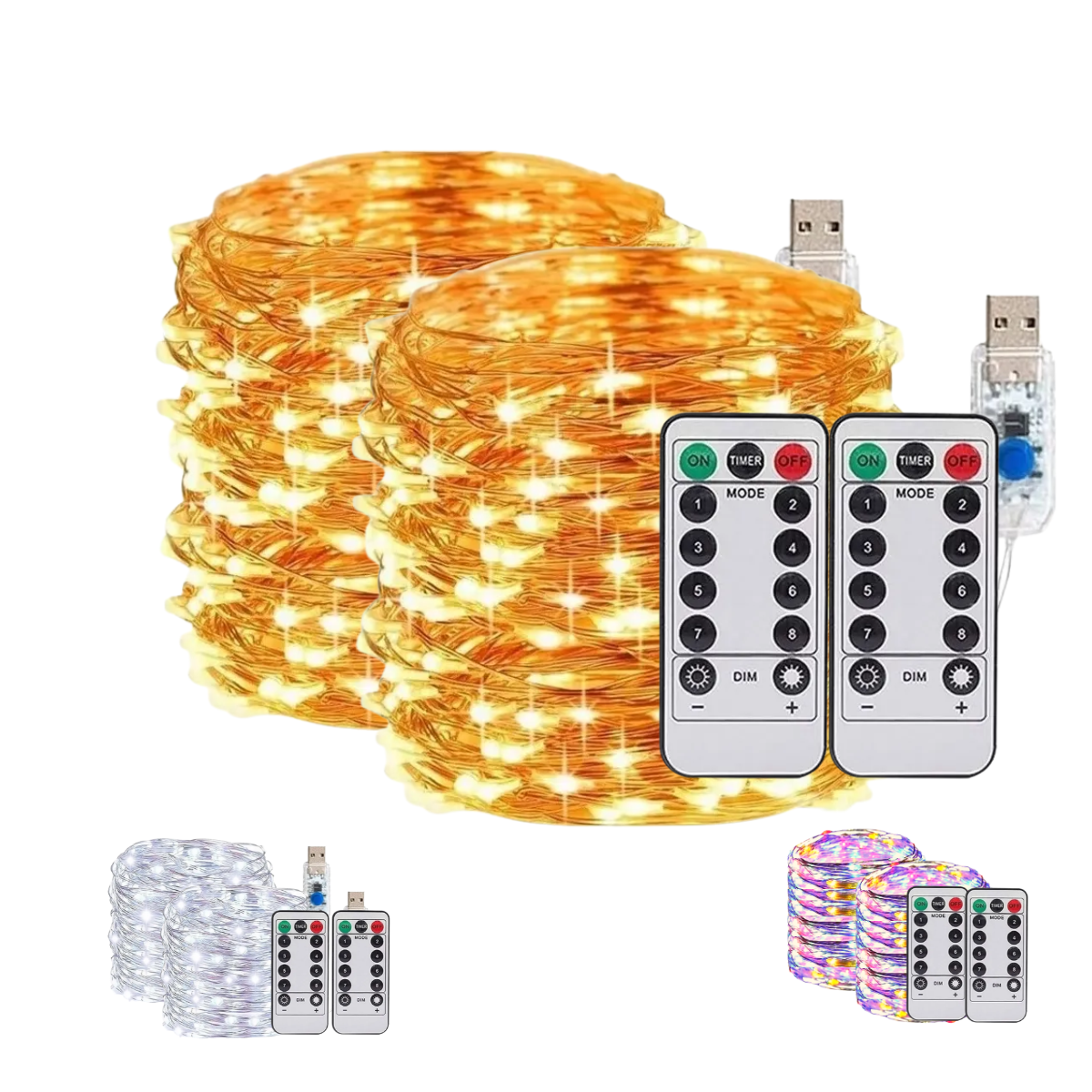 Luces decorativas Control Remoto Tira Led DOSYU 10m. 100 leds 2pzs ...