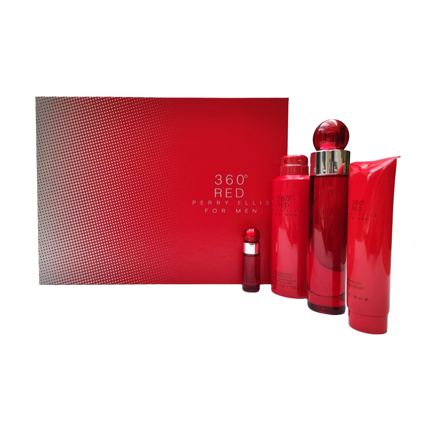 Kit De 4 Piezas 360 Red Perry Ellis For Men EDT 100 Ml
