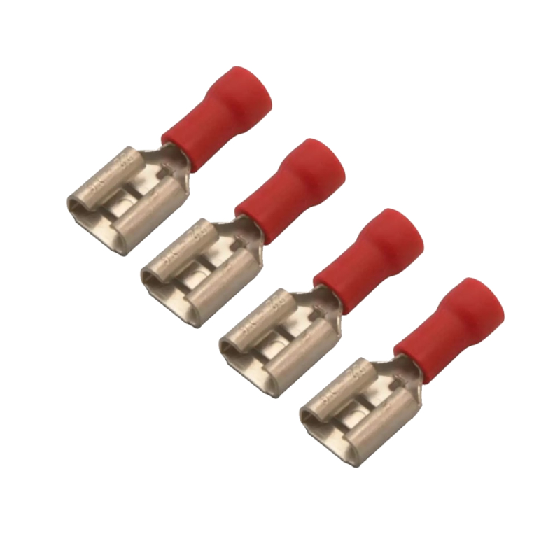 Terminal de Laton Fastom Hembra 1/4" 6.3mm Forro rojo