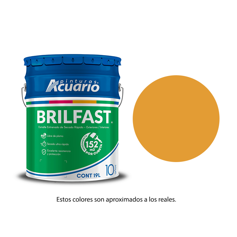 Pintura Esmalte Bril Fast Color Amarillo Cromo Brillante 19L Acuario ...