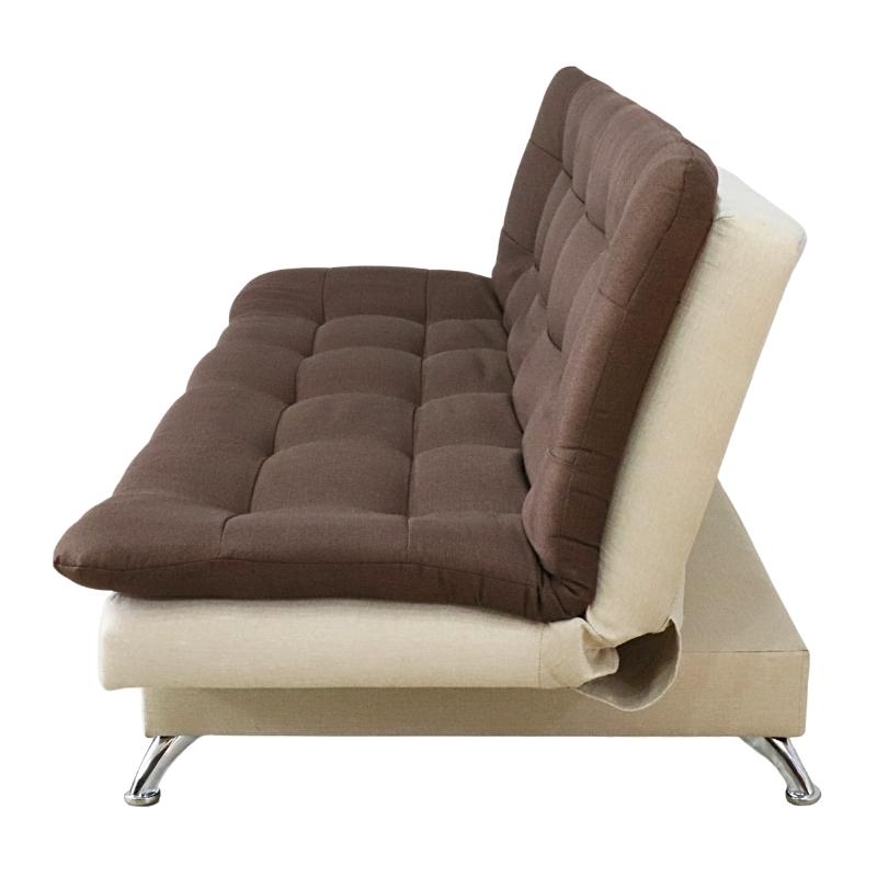 Sofá Cama Beige Chocolate Moderno 3 Posiciones