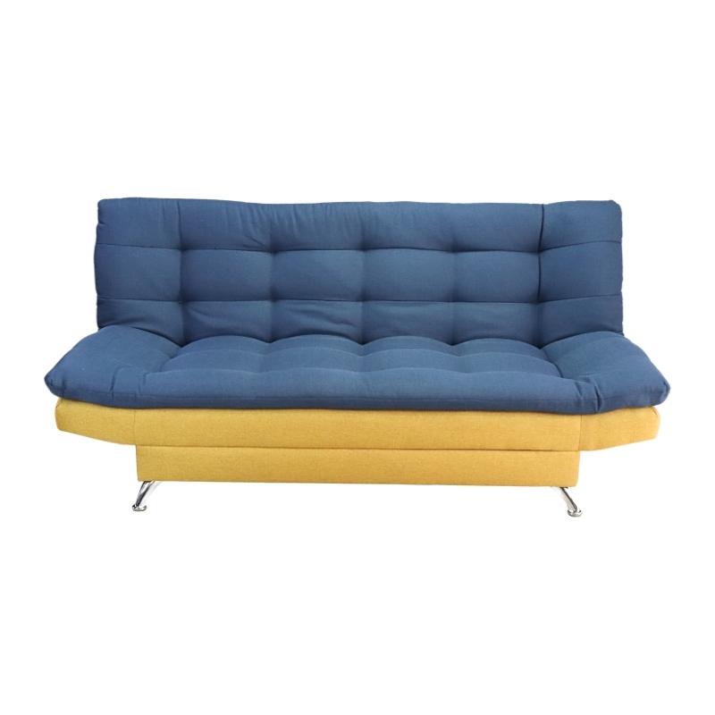 Sofá Cama Mostaza Azul Matrimonial 3 Posiciones
