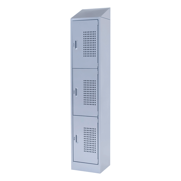 LOCKER DE 3 PUERTAS CON REJILLA Y COPETE
