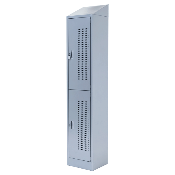 LOCKER DE 2 PUERTAS CON REJILLA Y COPETE