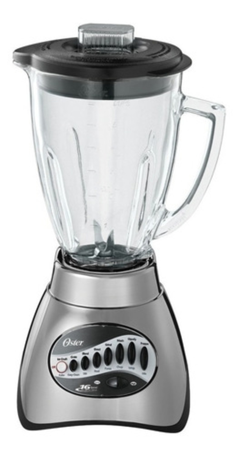 Licuadora Oster 6878 1.5l Plateada Vaso Vidrio + Procesador