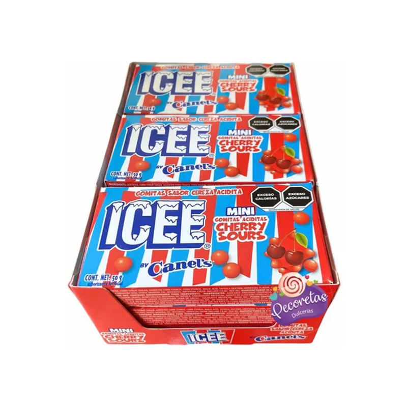 Icee Cherry Sours Mini Gomitas Aciditas Sabor Cereza 9pzs