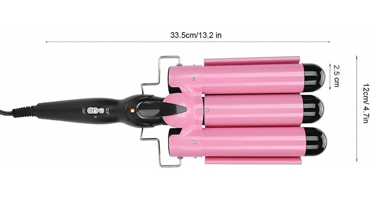 Rizadora De Cabello,varita De Rizador De 3 Barriles Rosa