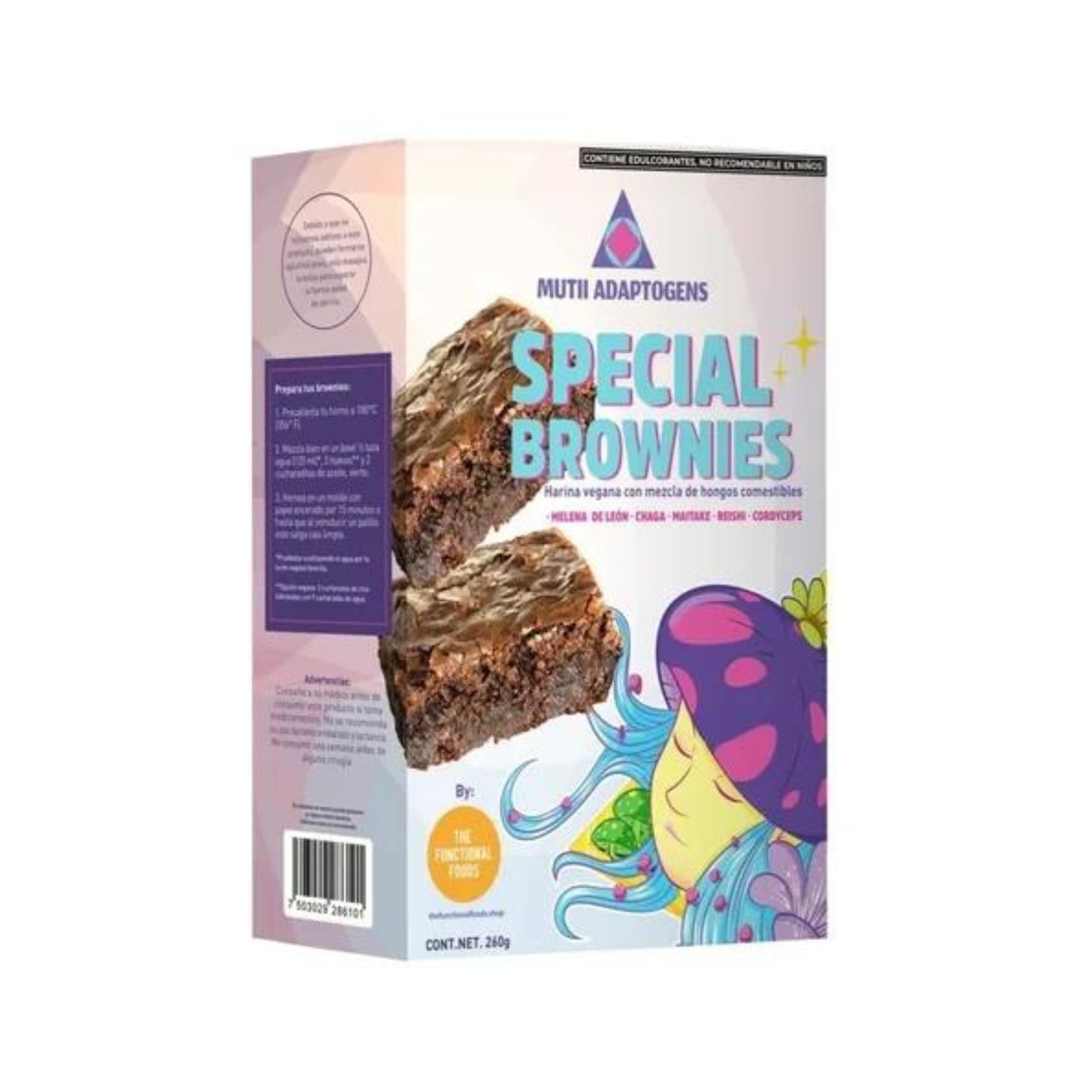Special Brownies Harina Vegana Con Hongos Adaptógenos
