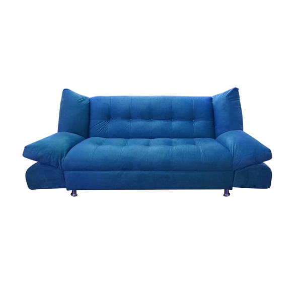 Sofa Cama Comodo Tamaño Matrimonial Color Azul Acero