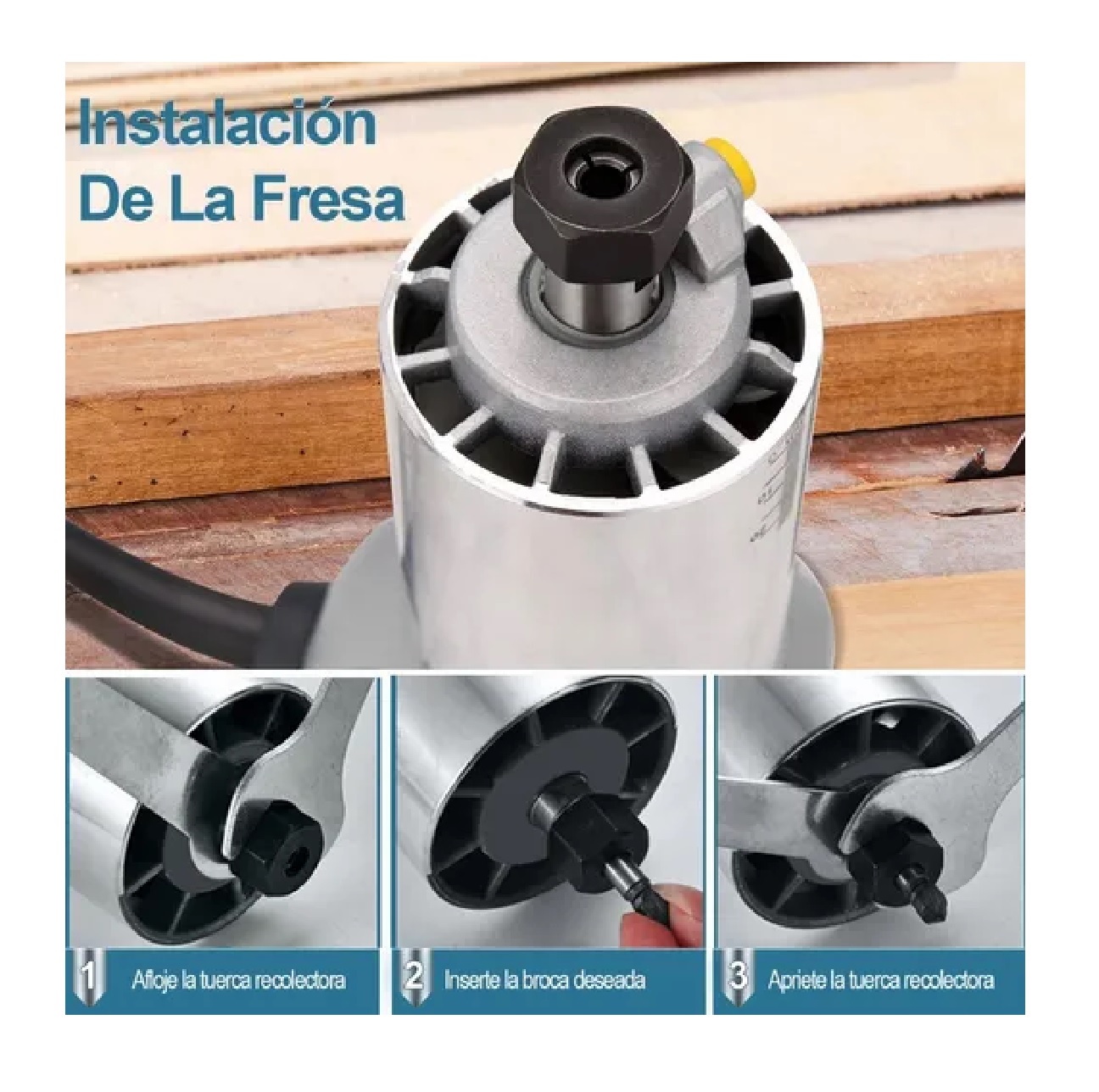 Router Madera Recortadora Rebajadora 6 Velocidades Variables