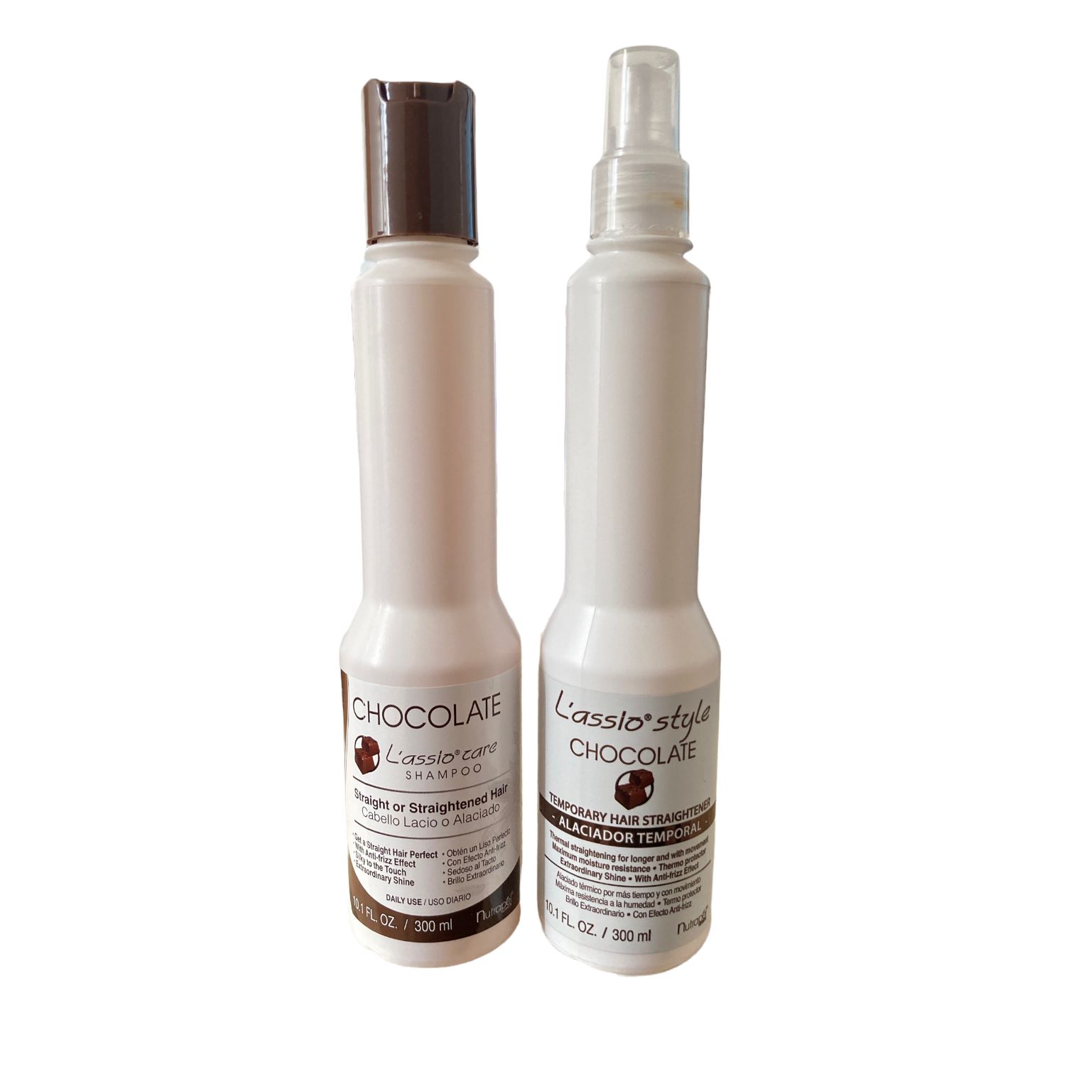 Chocolate Lassio Care Shampoo 300ml + Alaciador temporal 300ml