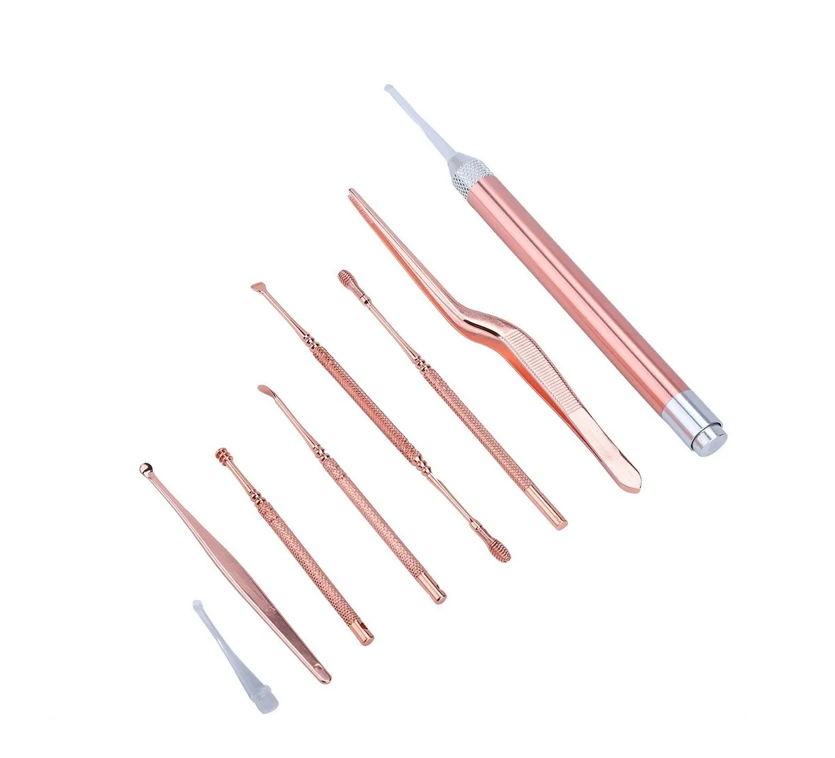 Kit De Limpieza De Cerumen Con Luz Led Rosa