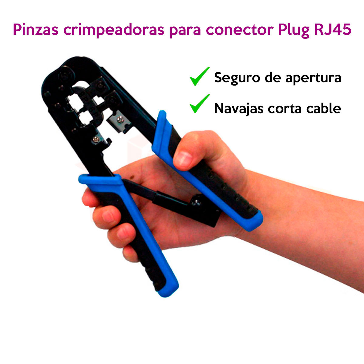 Pinzas Ponchadoras De Rj45 con navaja de corte Enson Ens-nt02
