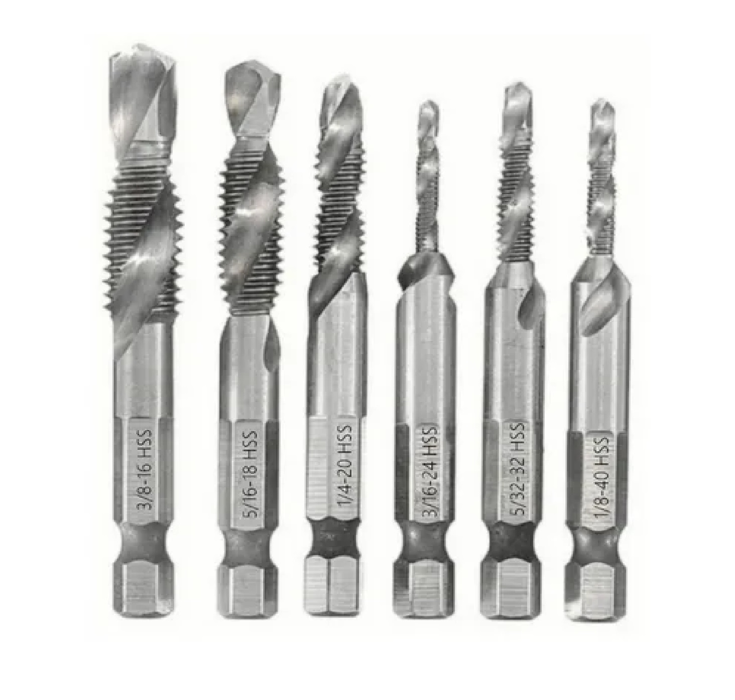 Kit Broca Machuelo Estándar Roscador 1/8 - 3/8 Pulg.