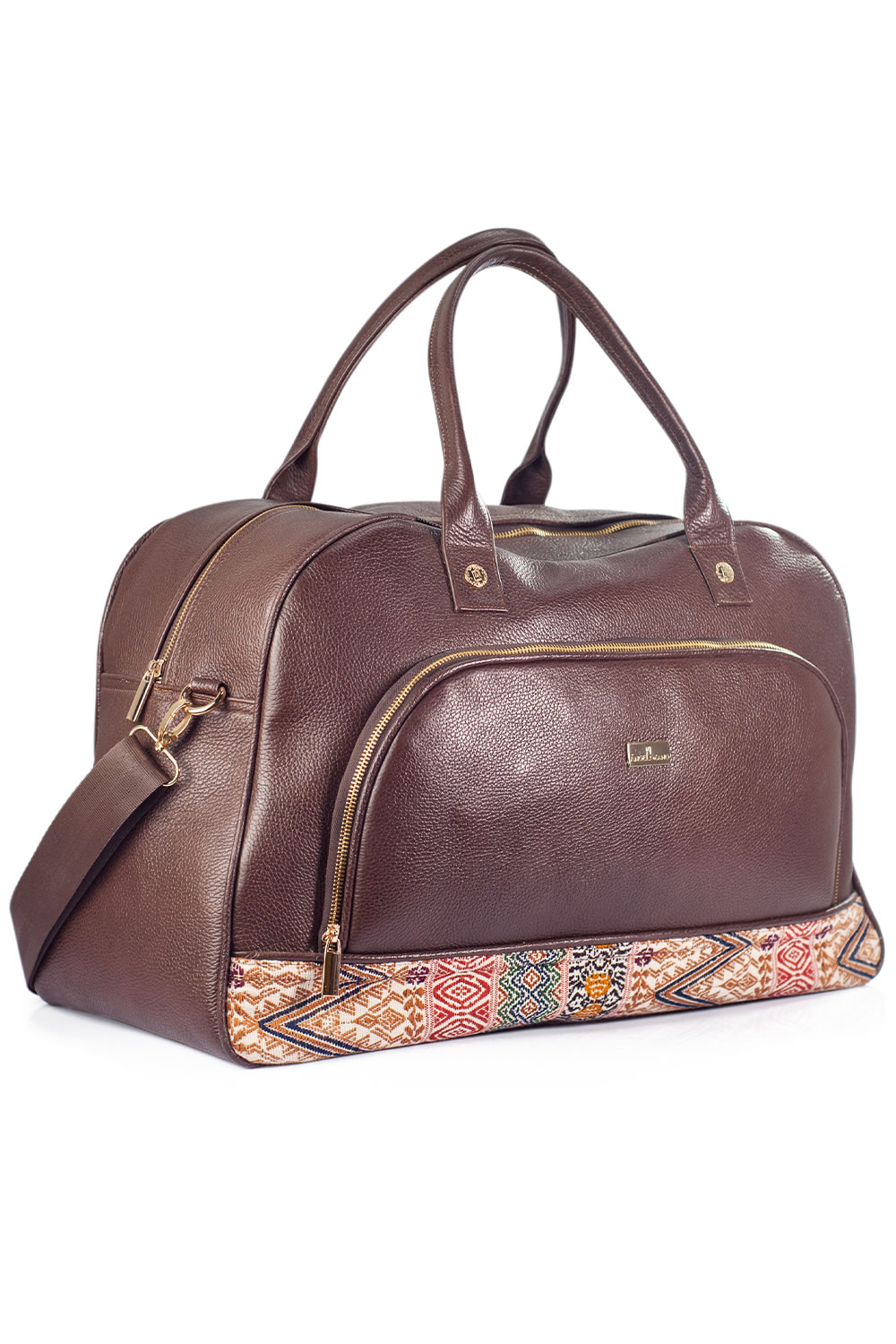 Maleta de viaje A ÁNGELOZANO de piel vacuna con aplicaciones de bordado ...