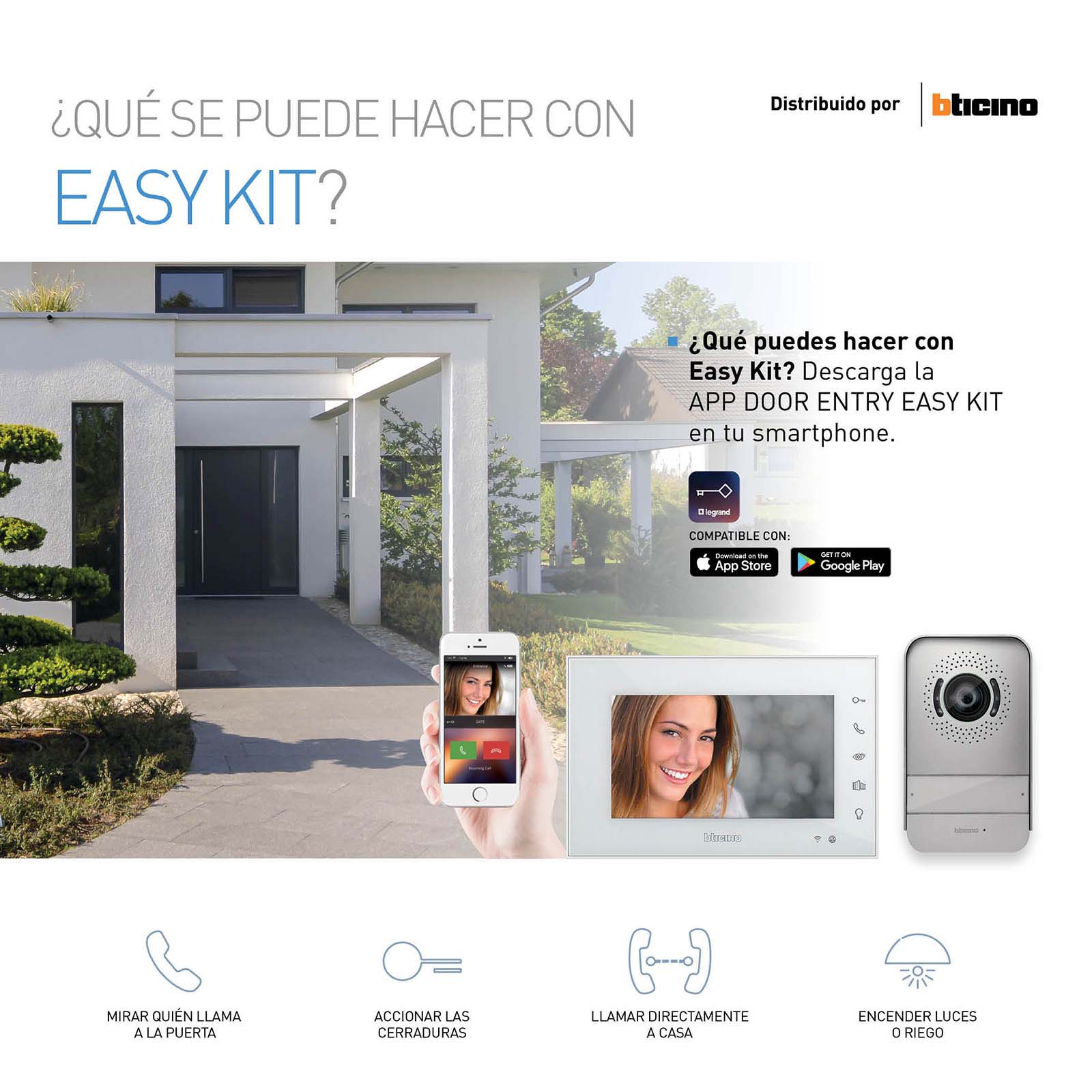 Kit de videointerfón Terraneo a color, Easy Kit