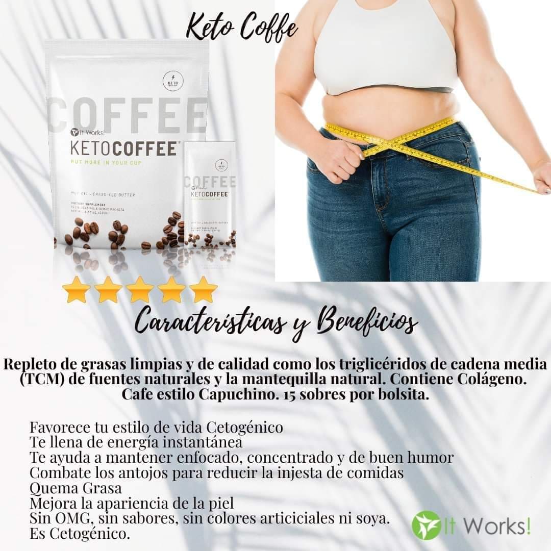 Keto Coffee It Works 15 café capuchino pack completo original