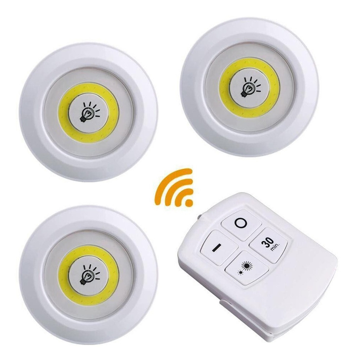 Lampara Led Inalámbrica Adherible 3 Pzs Techo Plafón Control