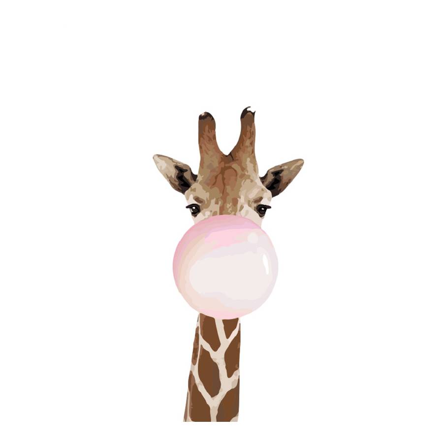 Jirafa chicle Pinta por numero con bastidor incluido