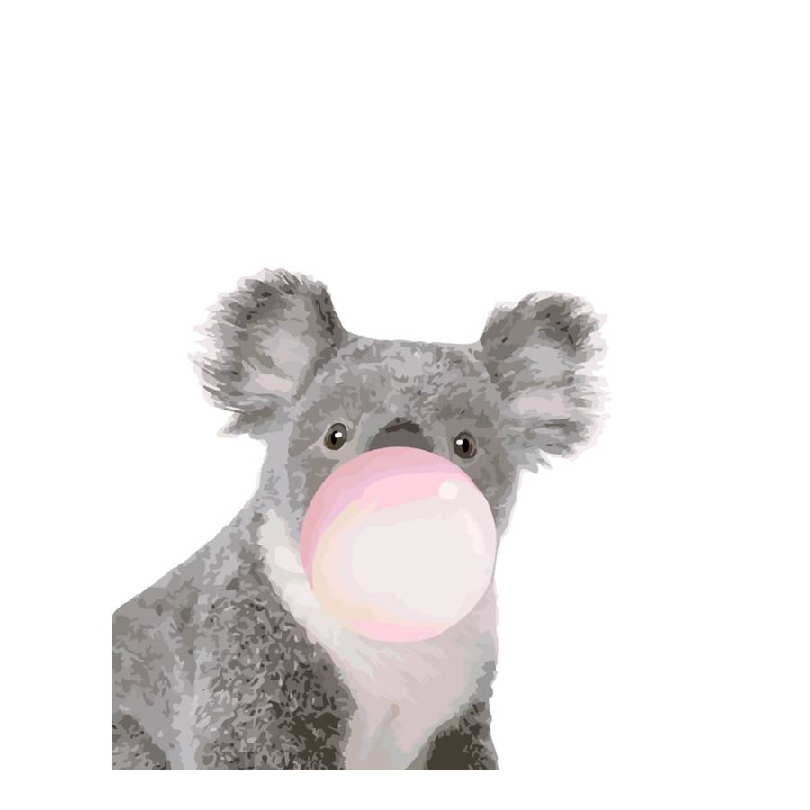 Koala Chicle Pinta por numero con bastidor incluido