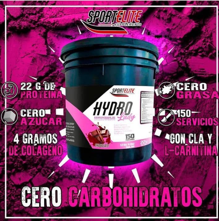 Cubeta Proteina Hydro Lady Sport Elite 4.5kg 150 serv.