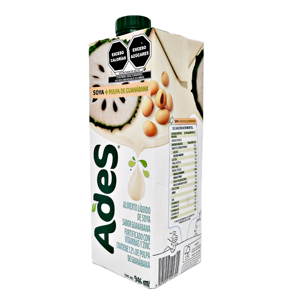 Leche De Soya Ades Sabor Guanábana 946ml Pulpa Especial