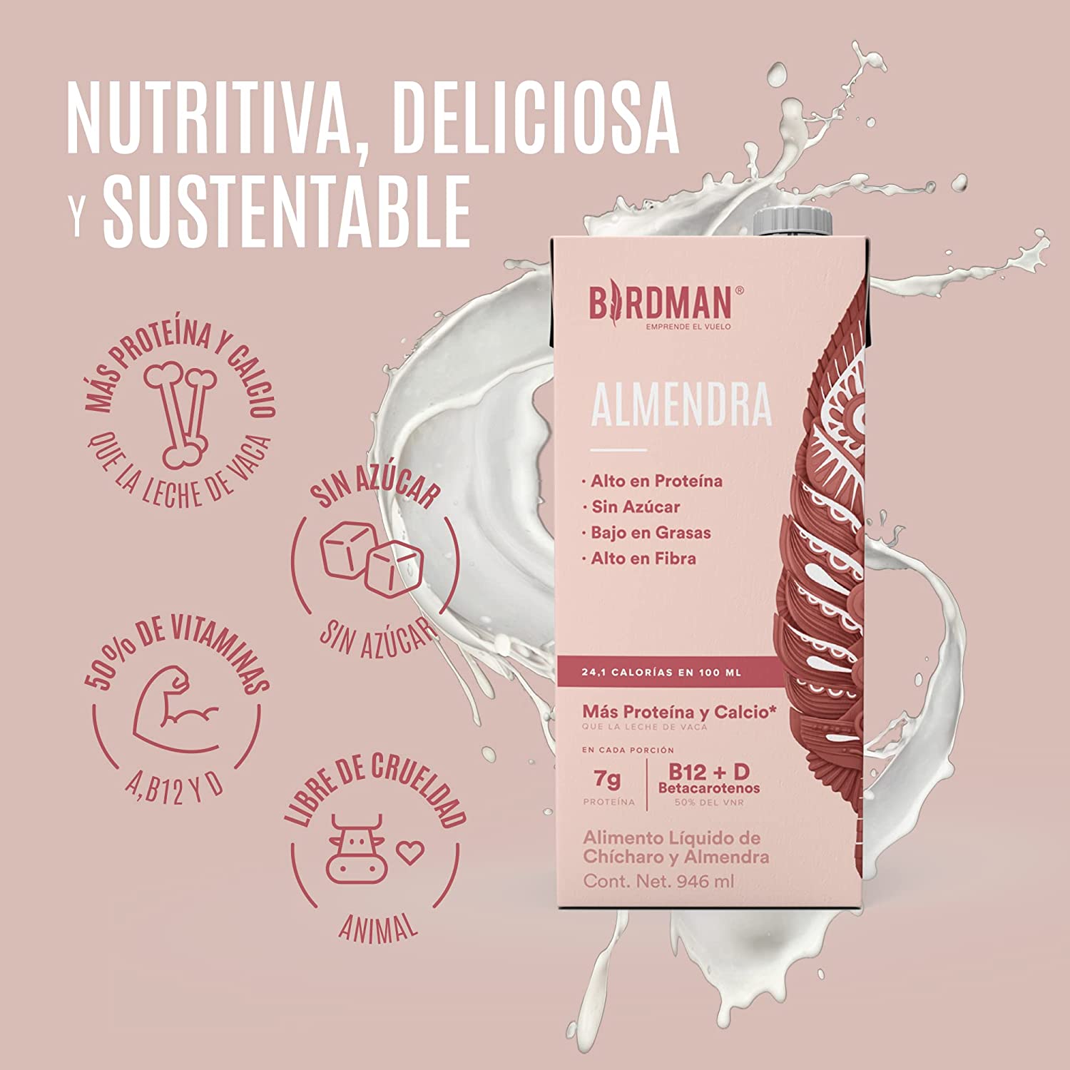 LECHE DE ALMENDRA 946ML BIRDMAN