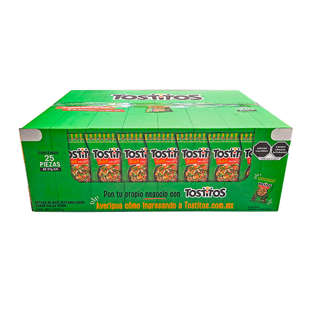 Caja Tostitos Salsa Verde Mayoreo 25pz Tostilocos Sabritas