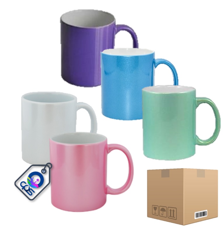 Taza aperlada para sublimación (colores), 36 piezas.