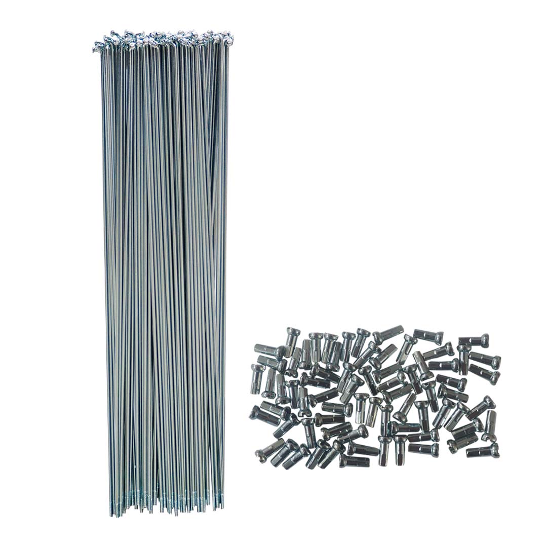 72 Rayos Para Bicicleta R26 Semi Cromado 14g Con Niples