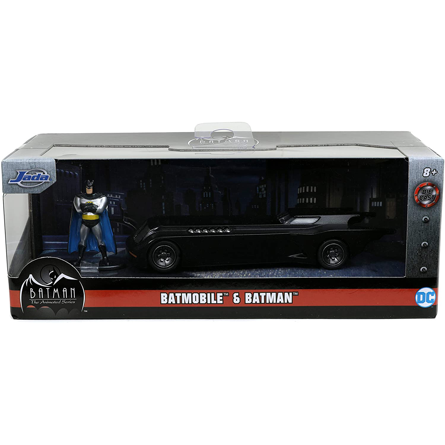 Batimovil Serie Animada con Figura Batman DC Comics Jada Toys Escala 1:32