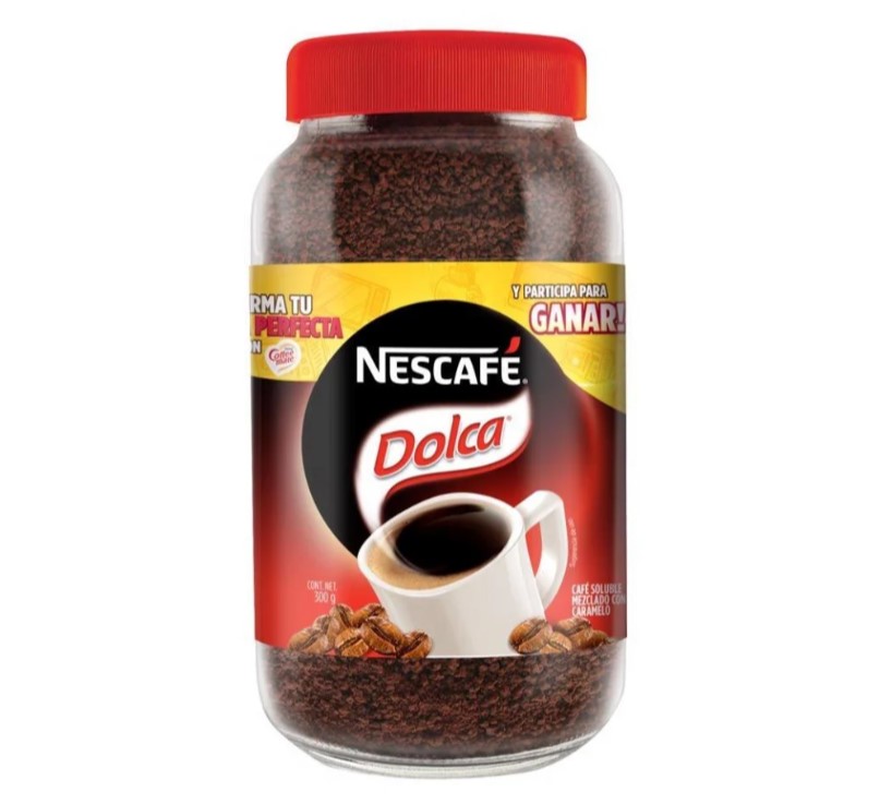Café soluble Nescafé Dolca mezclado con caramelo 300 Gramos