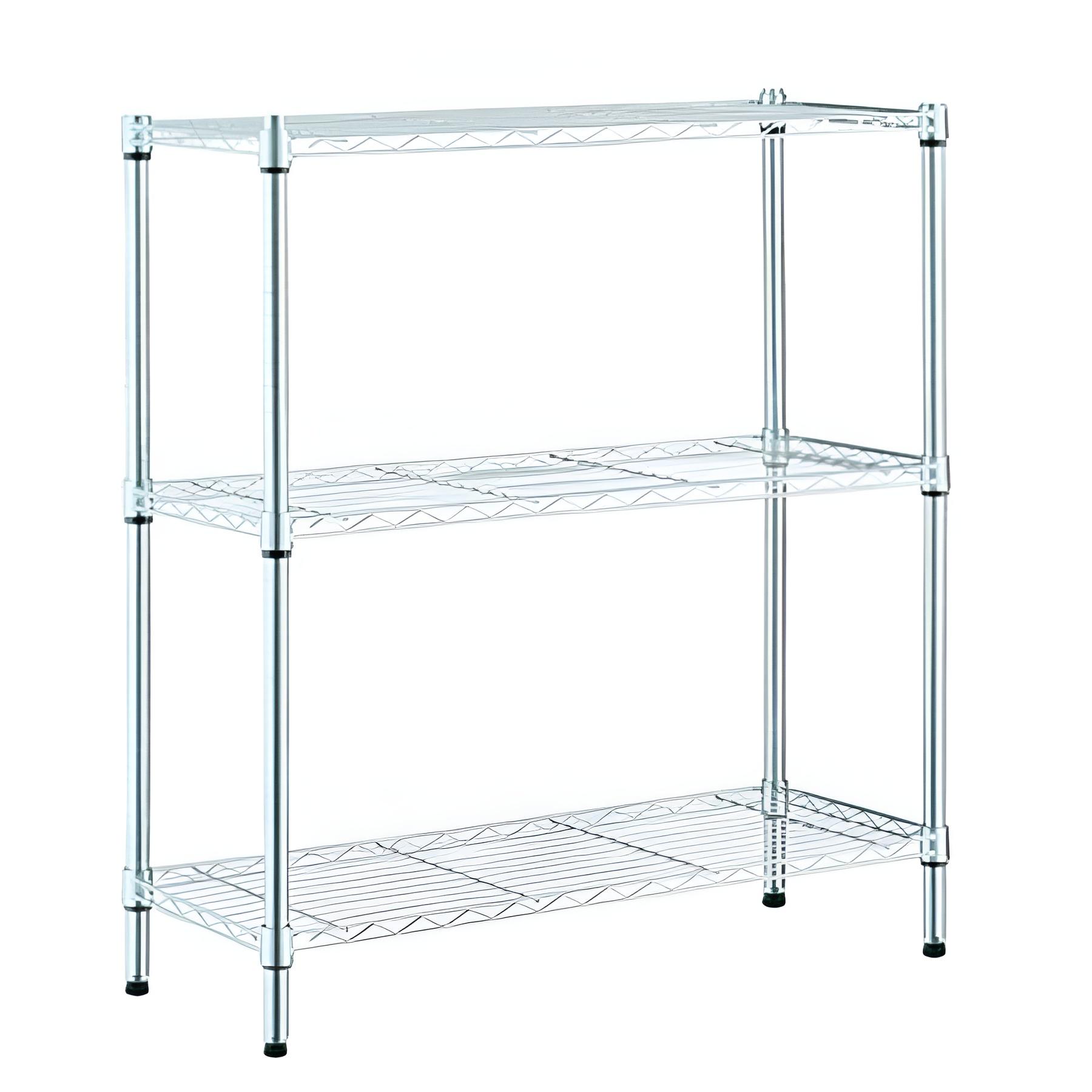 Estante De 3 Repisas Metal 77.4 X 60.1 X 34.7 Plata