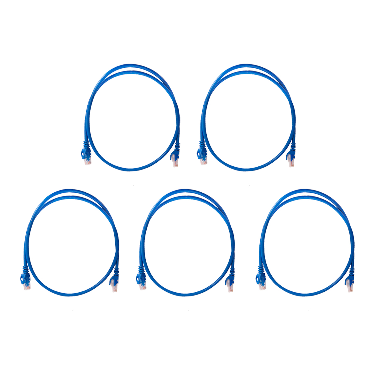 Cable de Red Utp Cat6 90cm Color Azul 100%cobre P6009L 5 piezas
