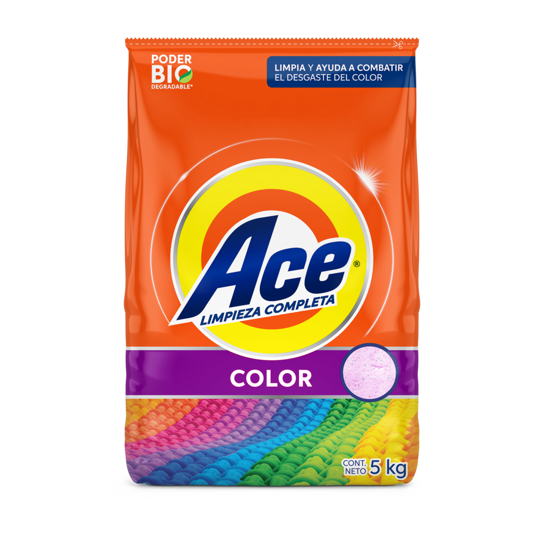 Detergente en polvo Ace Limpieza Completa Color 5kg