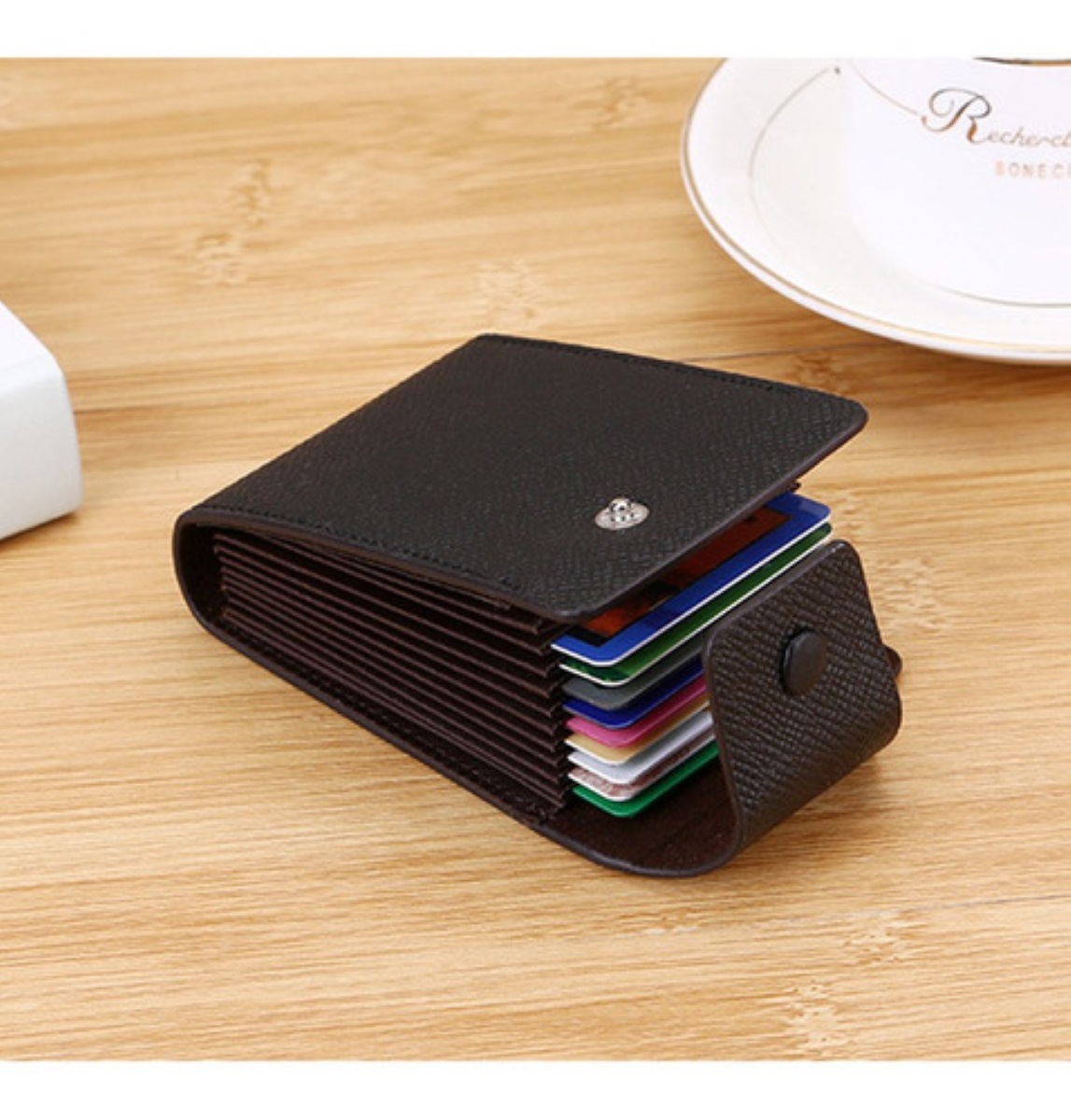 Tarjetero Organizador Porta Tarjetas Multi Ranuras Negro