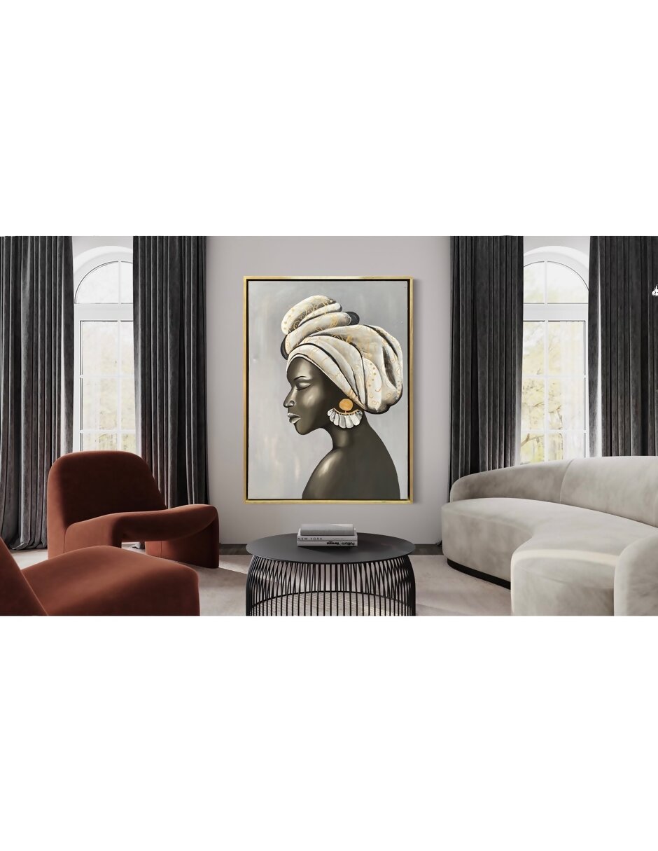 Cuadro decorativo Bella Paz Oleo con detalle en hoja de oro