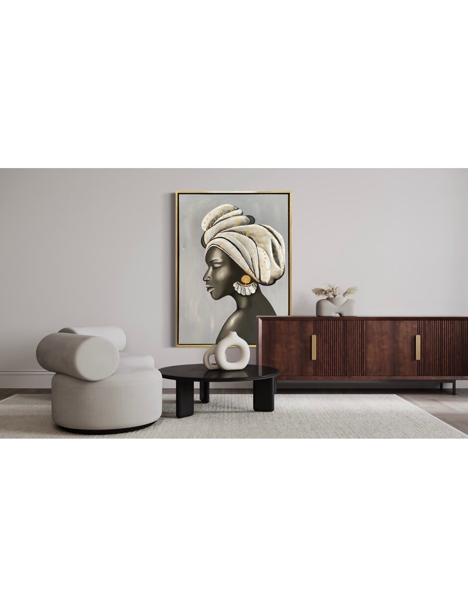 Cuadro decorativo Bella Paz Oleo con detalle en hoja de oro