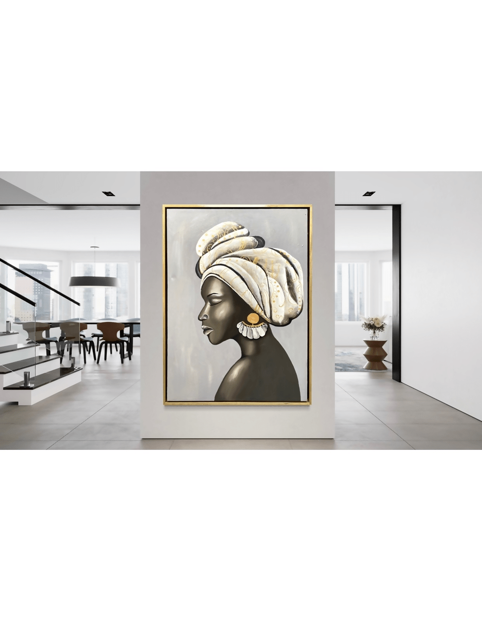 Cuadro decorativo Bella Paz Oleo con detalle en hoja de oro